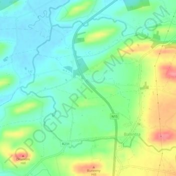Grahamstown topographic map, elevation, terrain