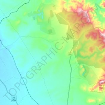 Callide topographic map, elevation, terrain