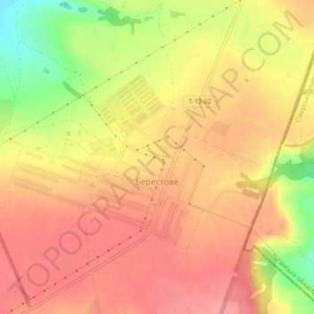 Berestove topographic map, elevation, terrain