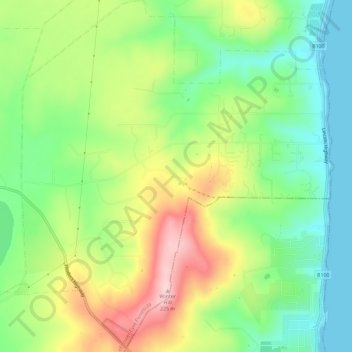 Boston topographic map, elevation, terrain