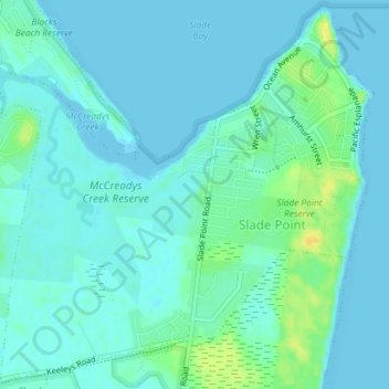Slade Point topographic map, elevation, terrain