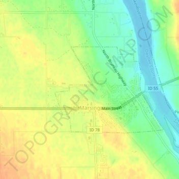 Marsing topographic map, elevation, terrain