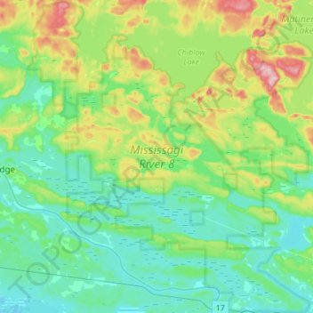 Mississauga First Nation topographic map, elevation, terrain