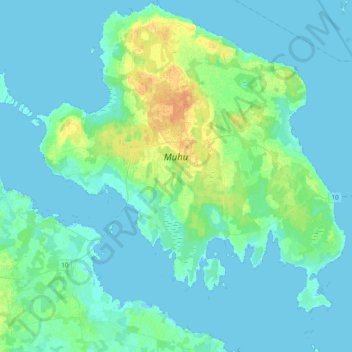Muhu vald topographic map, elevation, terrain
