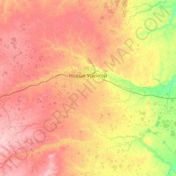 Novy Urengoy topographic map, elevation, terrain