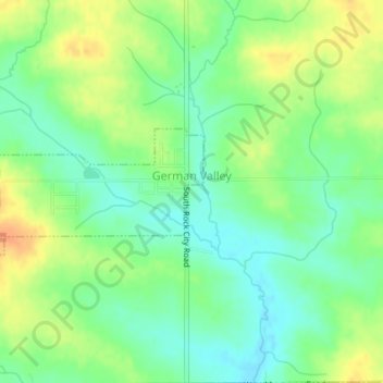 German Valley topographic map, elevation, terrain