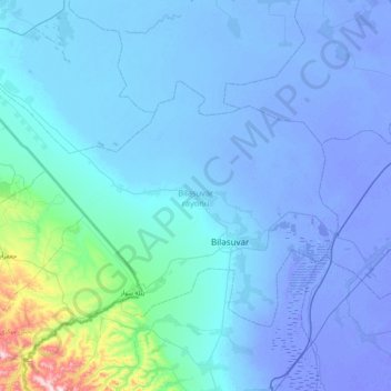 Bilasuvar District topographic map, elevation, terrain