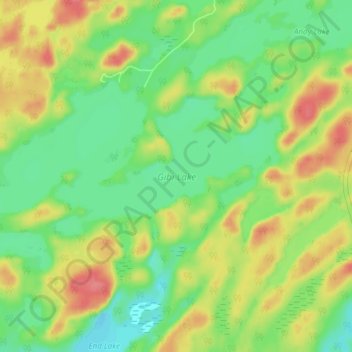 Gibi Lake topographic map, elevation, terrain