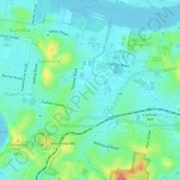 Morningside topographic map, elevation, terrain