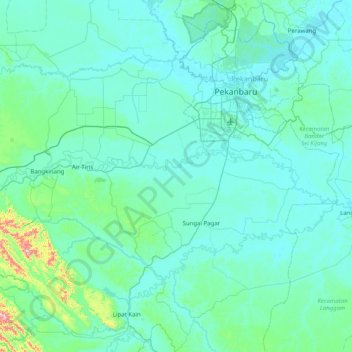 Sungai Kampar Kanan topographic map, elevation, terrain