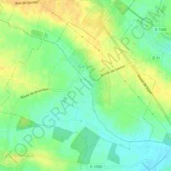 Barges topographic map, elevation, terrain