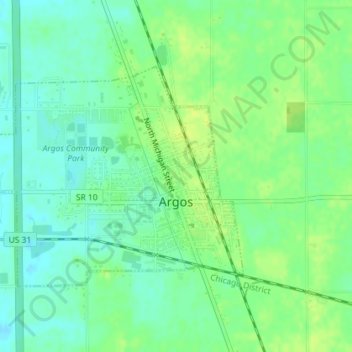 Argos topographic map, elevation, terrain