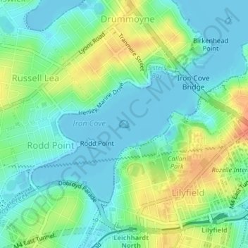Rodd Island topographic map, elevation, terrain