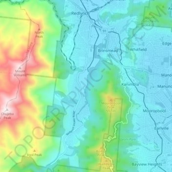 Redlynch topographic map, elevation, terrain