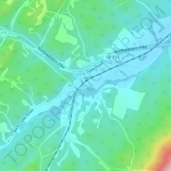 Gore topographic map, elevation, terrain