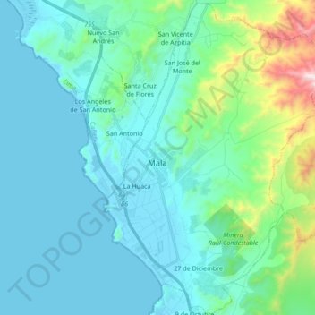 Mala topographic map, elevation, terrain