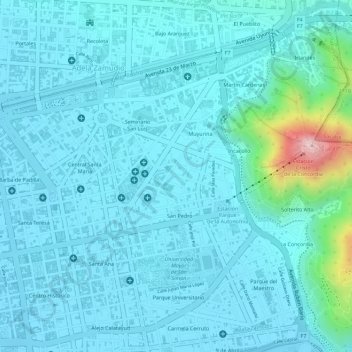 Distrito 11 topographic map, elevation, terrain