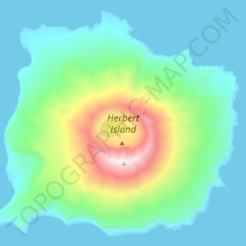 Herbert Island topographic map, elevation, terrain