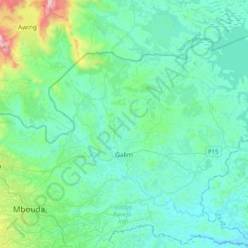 Galim topographic map, elevation, terrain