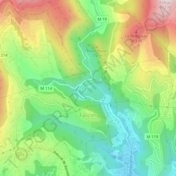 Falicon topographic map, elevation, terrain