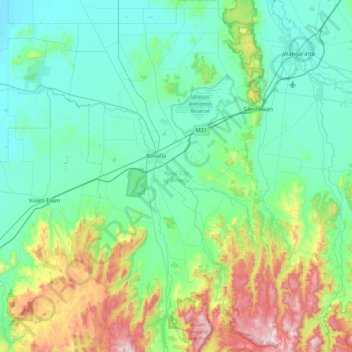 Rural City of Benalla topographic map, elevation, terrain