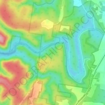 Thirlmere Lakes National Park topographic map, elevation, terrain
