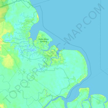 Sembilang National Park topographic map, elevation, terrain
