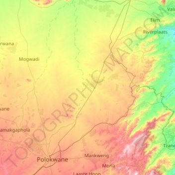 Molemole Local Municipality topographic map, elevation, terrain