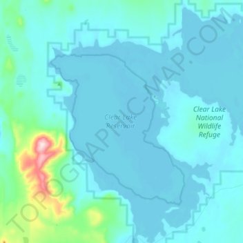Clear Lake Reservoir topographic map, elevation, terrain