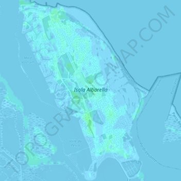 Isola Albarella topographic map, elevation, terrain