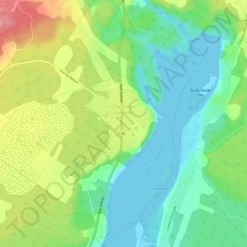 Chute-aux-Outardes topographic map, elevation, terrain