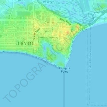 Campus Lagoon topographic map, elevation, terrain