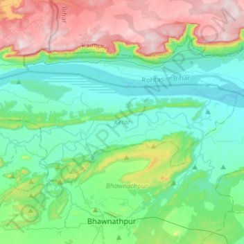 Ketar topographic map, elevation, terrain