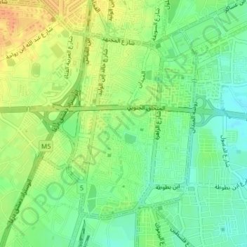 Al-Midan Municipality topographic map, elevation, terrain