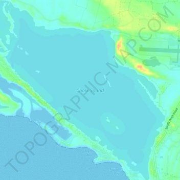 Chalk Sound topographic map, elevation, terrain