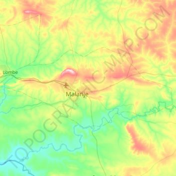 Malanje - Malange topographic map, elevation, terrain