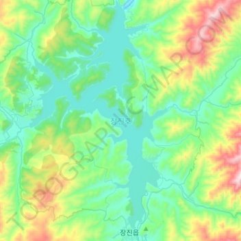 Chosin Reservoir topographic map, elevation, terrain