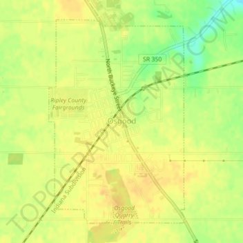 Osgood topographic map, elevation, terrain