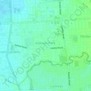 Kidman Park topographic map, elevation, terrain