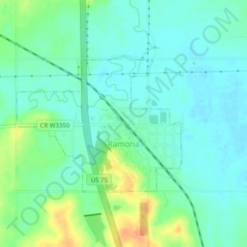 Ramona topographic map, elevation, terrain