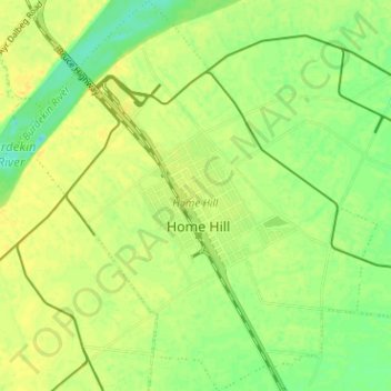 Home Hill topographic map, elevation, terrain