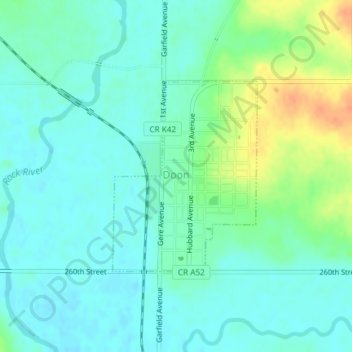 Doon topographic map, elevation, terrain