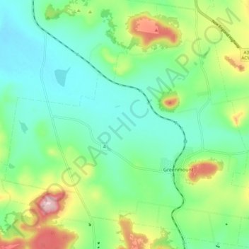 Greenmount topographic map, elevation, terrain