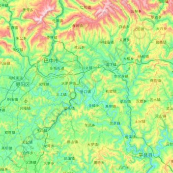 Bazhou District topographic map, elevation, terrain