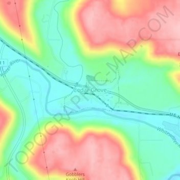Cedar Grove topographic map, elevation, terrain