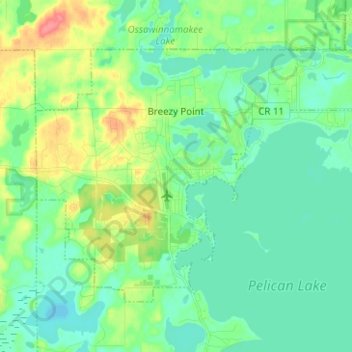 Breezy Point topographic map, elevation, terrain