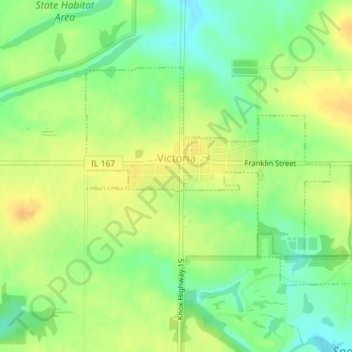 Victoria topographic map, elevation, terrain