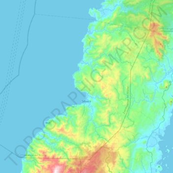 Sibuco topographic map, elevation, terrain