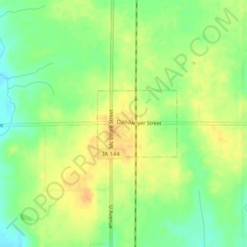 Dana topographic map, elevation, terrain