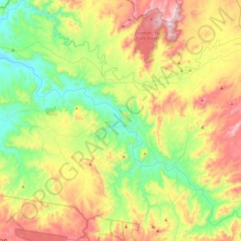 Mole River topographic map, elevation, terrain